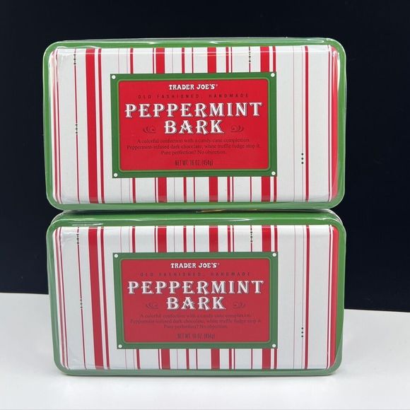 Trader Joe'S | Dining | Trader Joes Peppermint Bark Old Fashioned Handmade 6oz Tin Ships Same ...